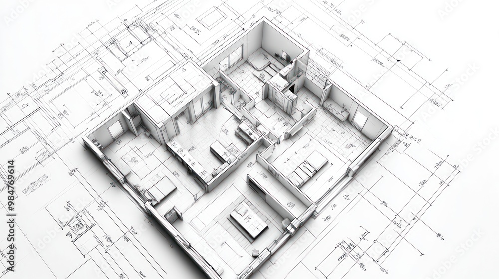 Architectural floor plan design showcasing a modern home layout with ...