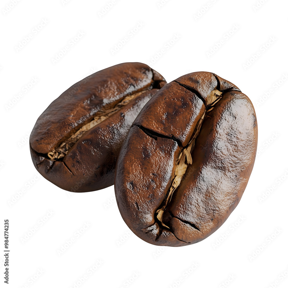 coffee beans isolated on transparent background Generative Ai. Stock ...