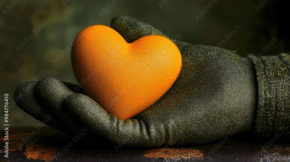 Surgical Glove Holding Heart: A gloved hand cradling a model heart—an ...