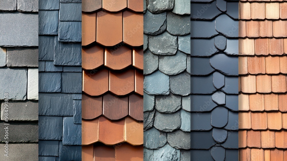 Roofing materials comparison, with side-by-side images of different ...