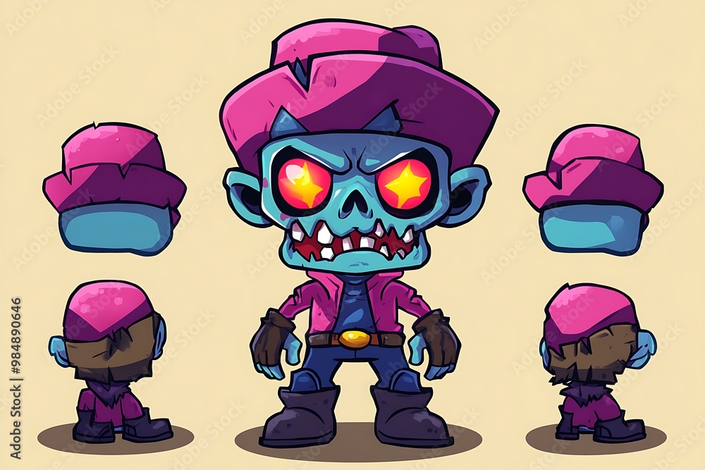 Cartoon Zombie Character Sprite Sheet for Game Development Stock ...
