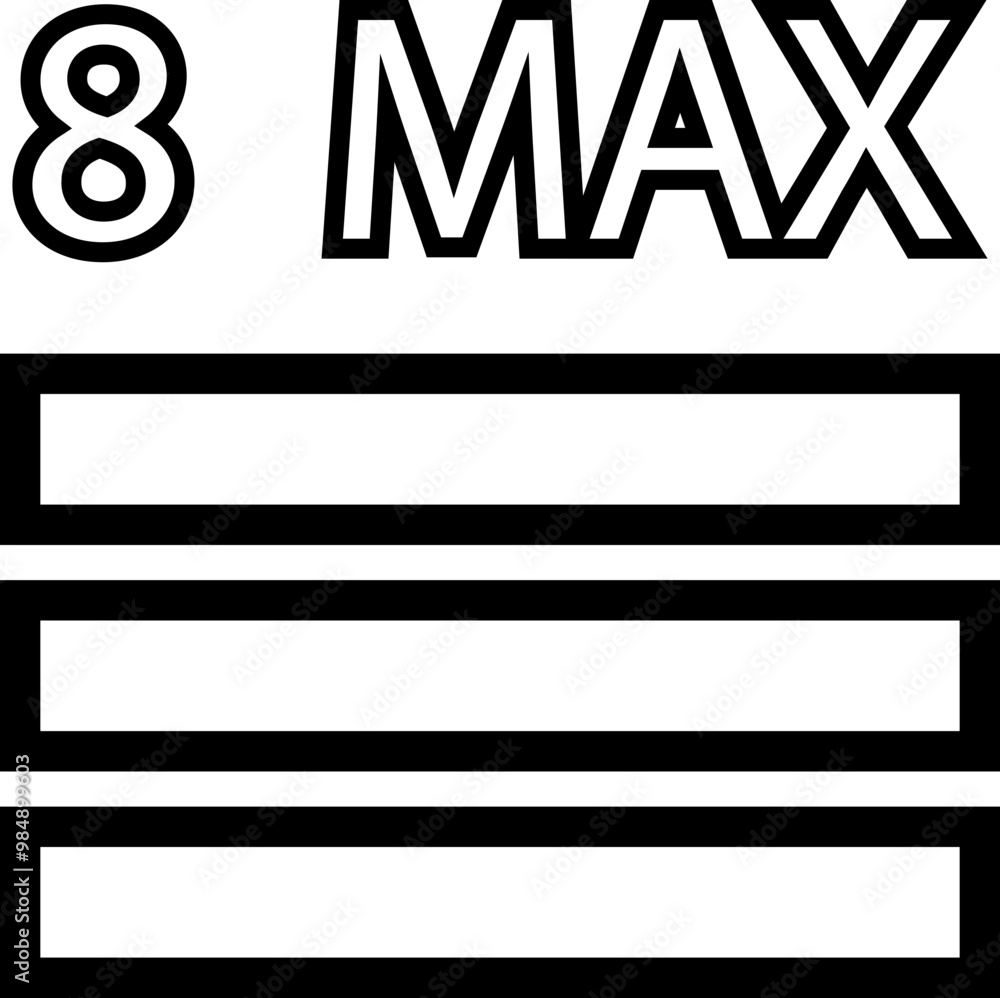 Maximum Stack Icon. 8 Grades. Storage Rule Symbol for Goods Vector flat ...