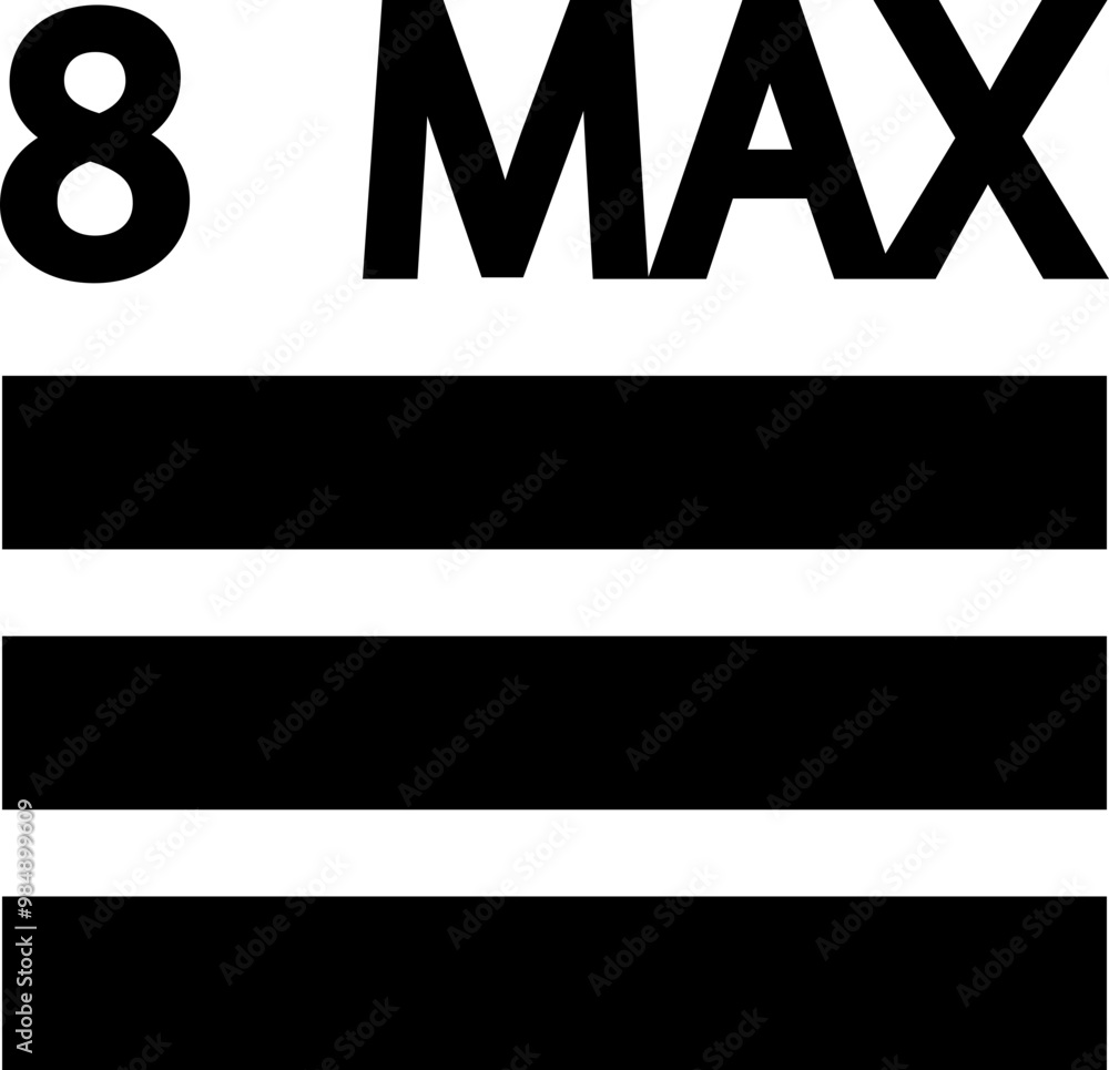 Maximum Stack Icon. 8 Grades. Storage Rule Symbol for Goods Vector flat ...