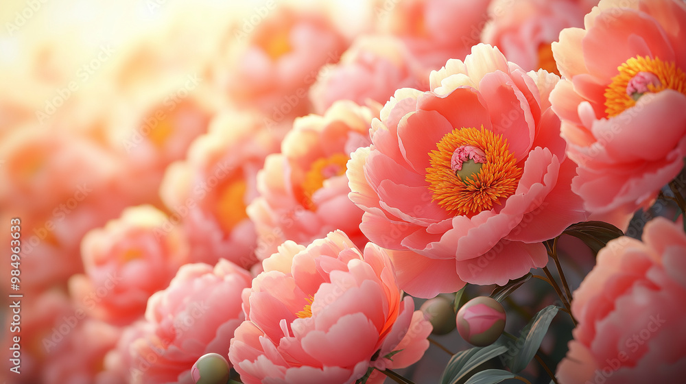 Floral composition featuring flowers at various stages of growth. The ...