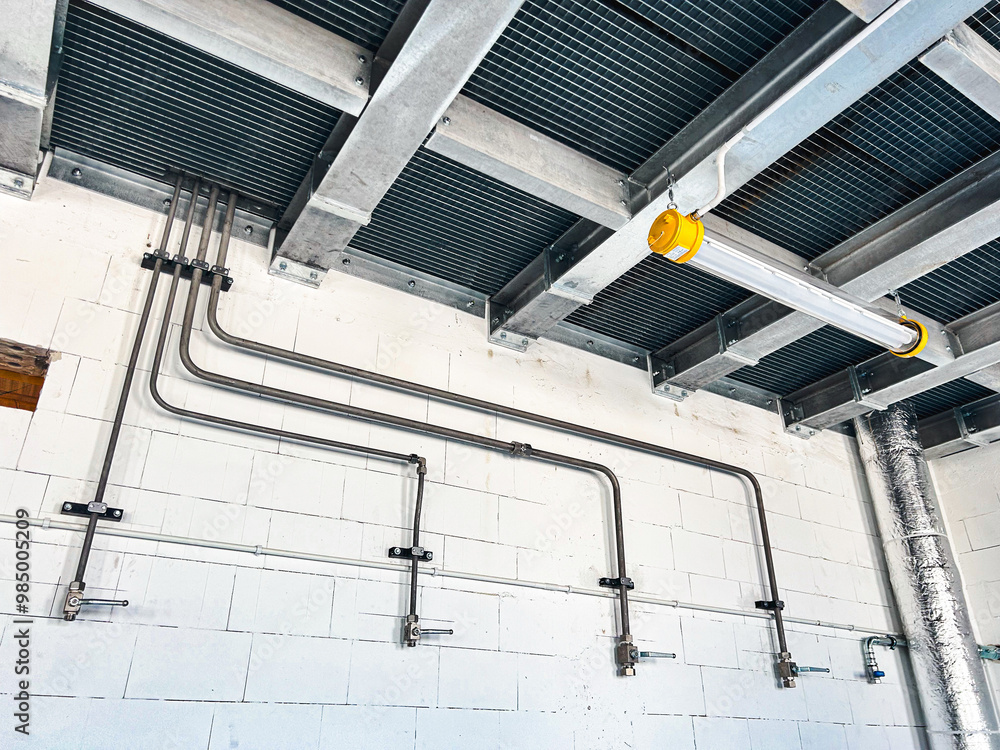 industrial ceiling, metal beams, ceiling structure, construction design ...