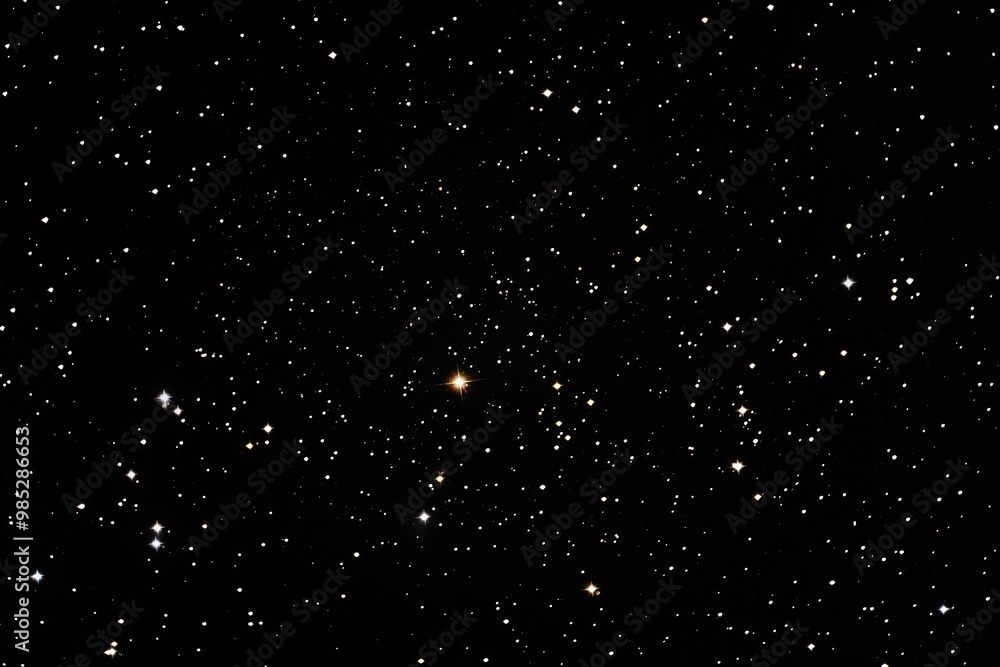 Starry night sky with tiny shining stars in black background. Bright ...