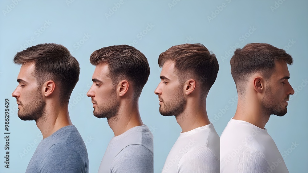 Infographic illustrating the hair regrowth process, step-by-step, with ...