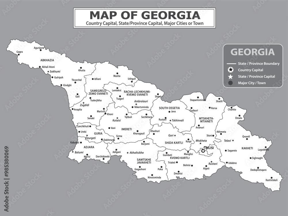 Political map. Political map of country with capital, province or state ...