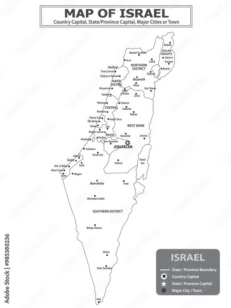Political map. Political map of country with capital, province or state ...