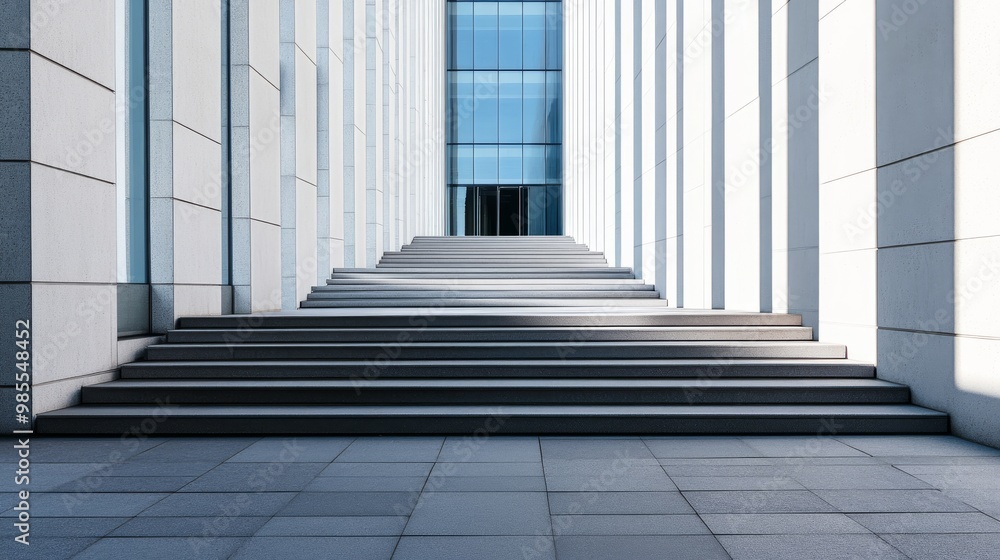 Here, a low-angle perspective captures a set of steps ascending to a ...