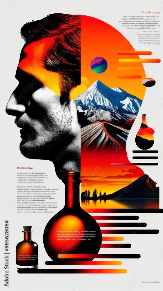 Infographic illustrating conceptual art theories, with vibrant visuals ...