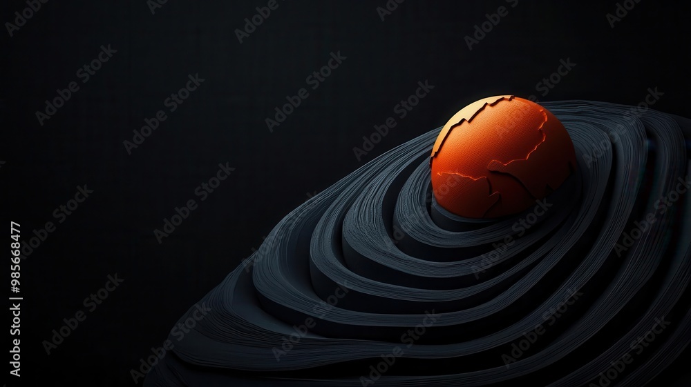 Artistic visualization of seismic waves traveling through the Earth s ...