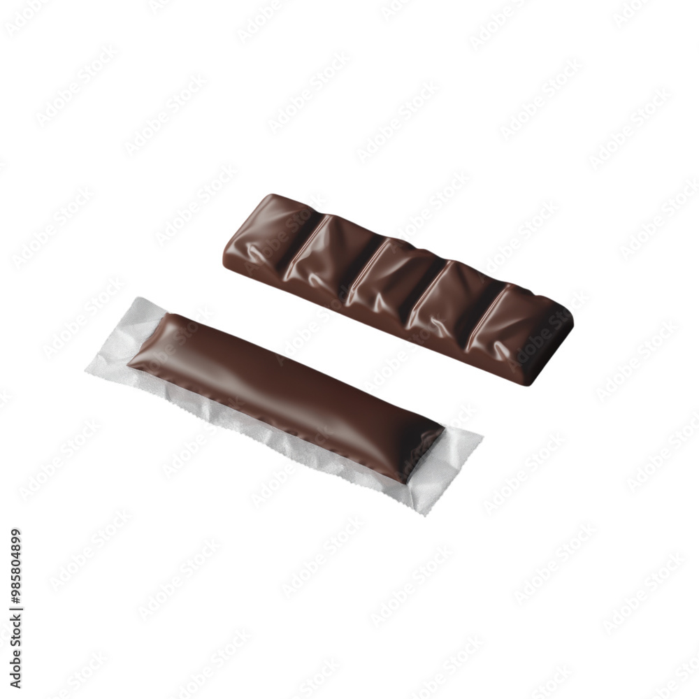 Rectangular candy bar packaging mockup with an editable label, png ...