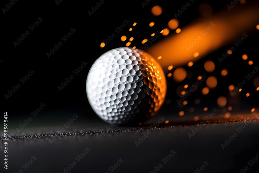 Extreme Close-up of Frozen Golf Ball in Dynamic Flight with Intricate ...