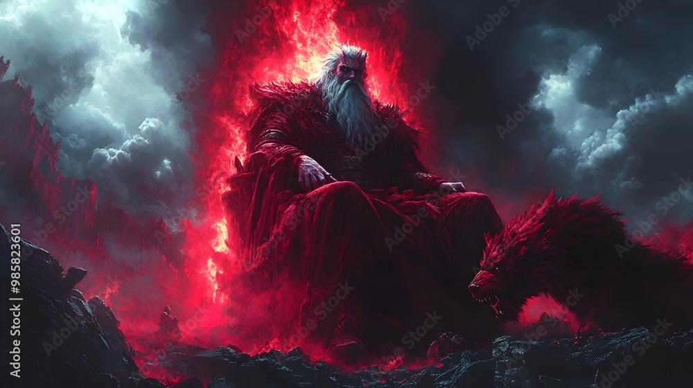 Hades the Greek God of the Underworld Seated on His Throne in the ...