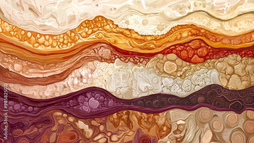 Ilustración de Stock Anatomy of Skin: Detailed Cross-Section ...