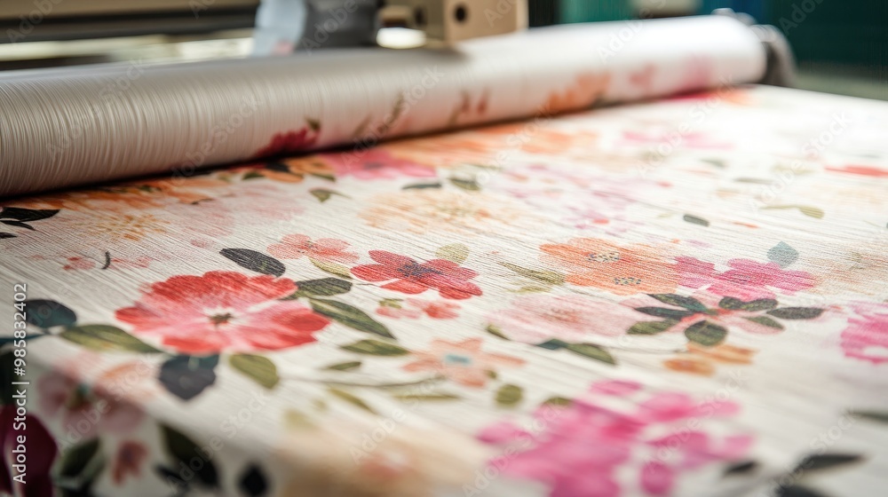 Fabric printing: A close-up of the heat transfer printing process ...