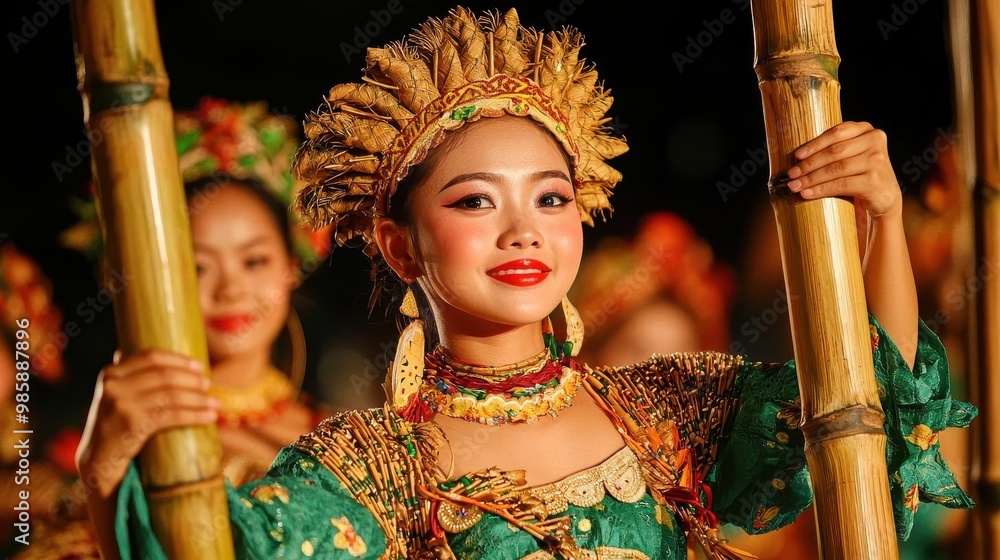 Traditional Philippine Tinikling Bamboo Pole Dance Performers ...