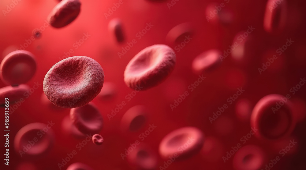 High-Resolution Red Blood Cells Close-Up: Microscopic View of ...