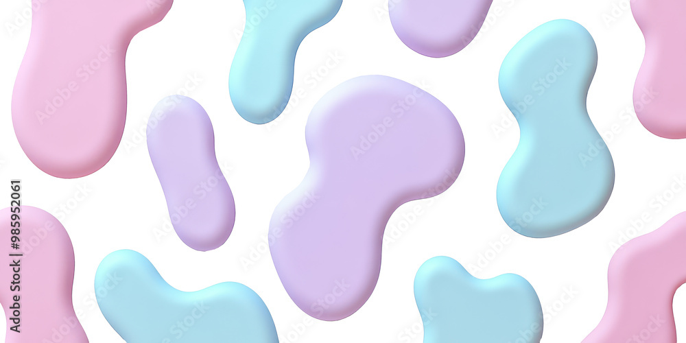 Lots of 3d liquid paint ui blobs on transparent cutout background, PNG ...