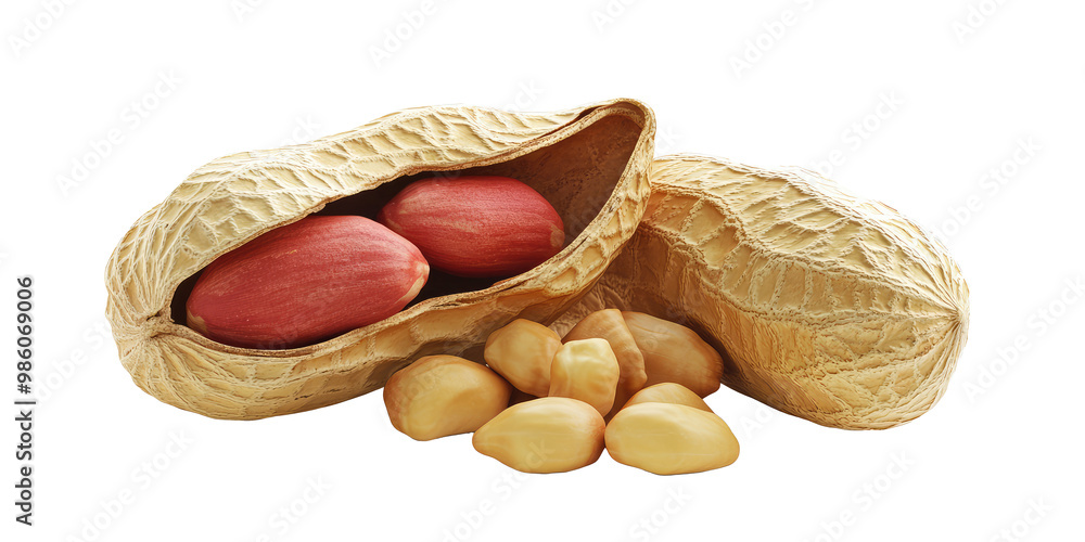 Peanuts in shell on transparent background, PNG. Clipart template Stock ...