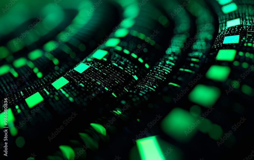 Digital representation of a stable business environment with green ...