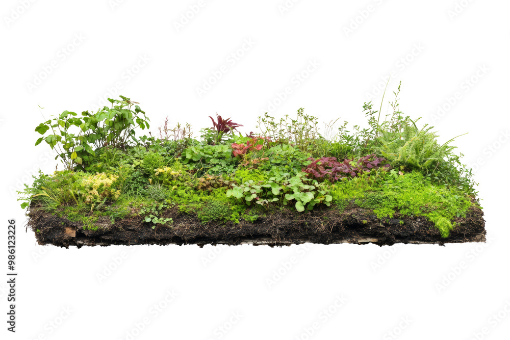 Biodiverse green roof with native plants, living roof design, on solid ...
