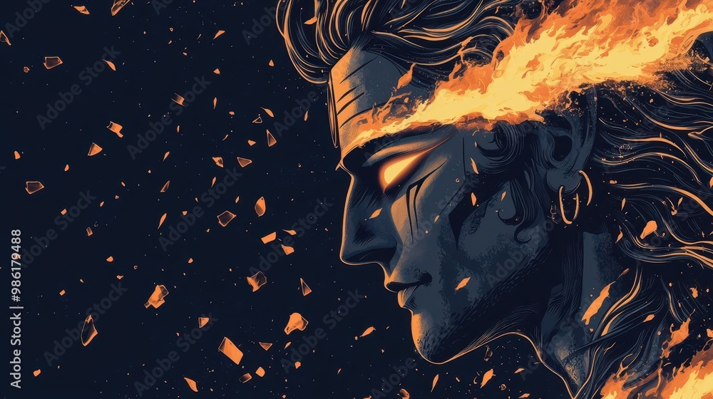 Shiva opening his third eye to destroy the god of love, Kamadeva, in a burst of fire, Shiva ...