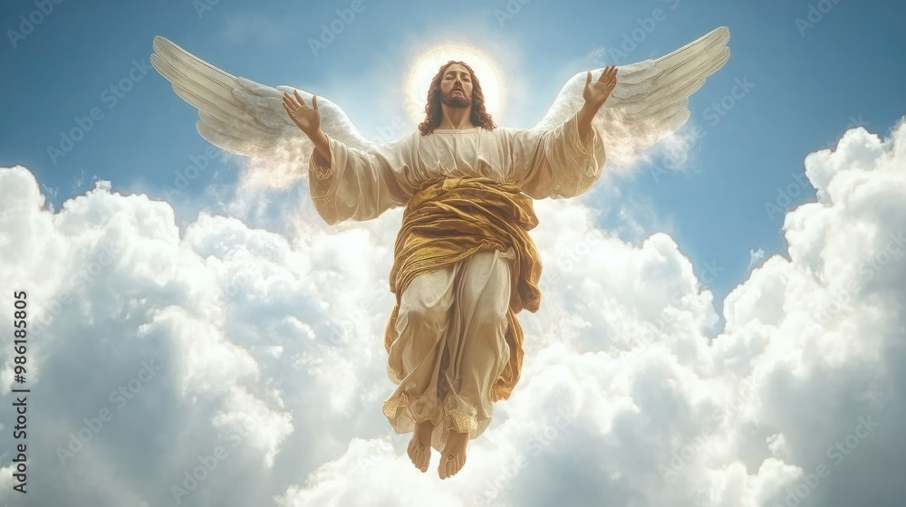 Jesus Christ is in heaven. Religion, faith. transparent background ...