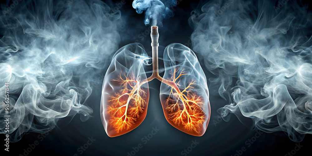 Unhealthy lungs inhale smoke and pollution , lung health, tuberculosis ...
