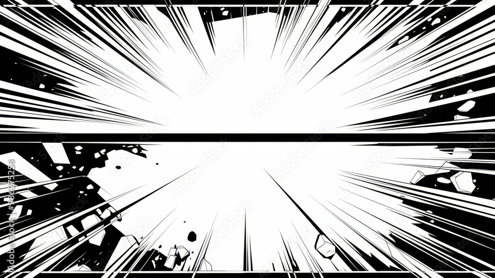 Dynamic Action Comic Book Panel Layout with Diagonal Lines and Speed ...