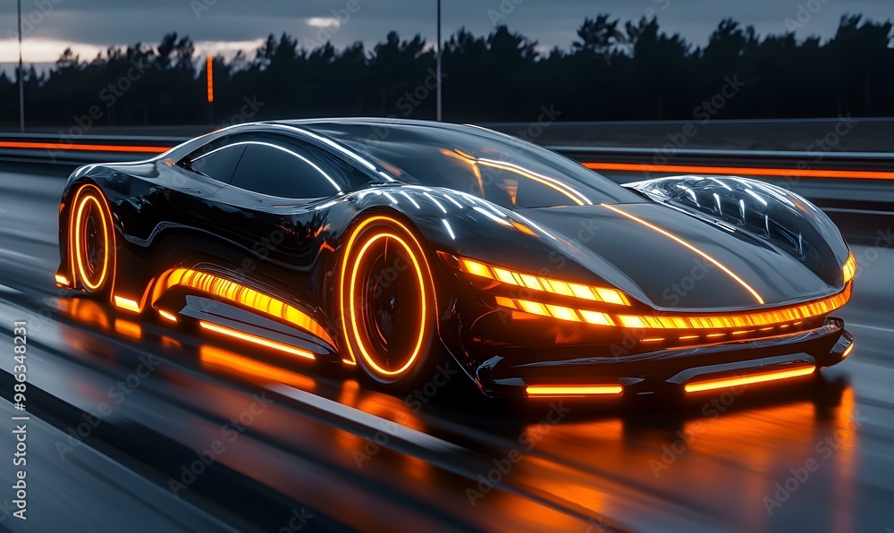 Wireless power transfer system energizing a moving vehicle, showcasing ...