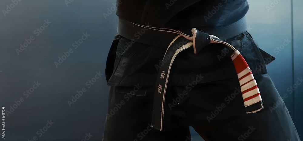 Brazilian Jiu jitsu black belt bjj web banner with copy space background Stock Photo | Adobe Stock