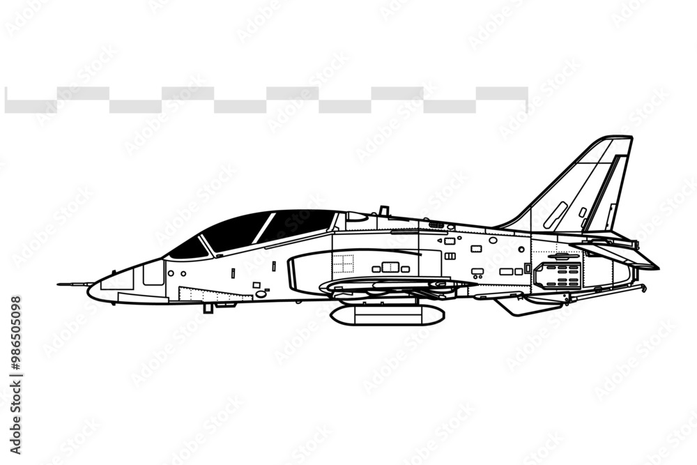 McDonnell Douglas T-45 Goshawk. Vector drawing of naval trainer ...