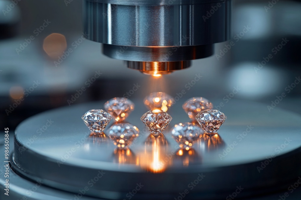 CVD diamond growth process with advanced machinery, where carbon atoms ...