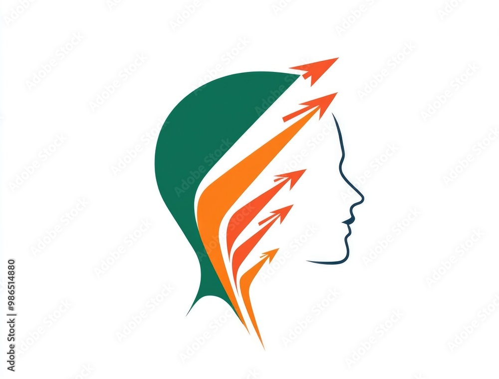 A logo depicting Indian flag colors with arrows indicating growth and ...