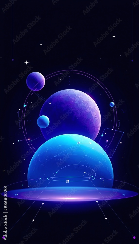 Abstract technology posters featuring a science and future innovation ...