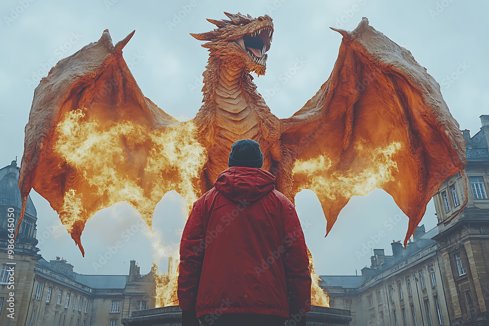 Augmented reality experience where digital dragons fly through city ...
