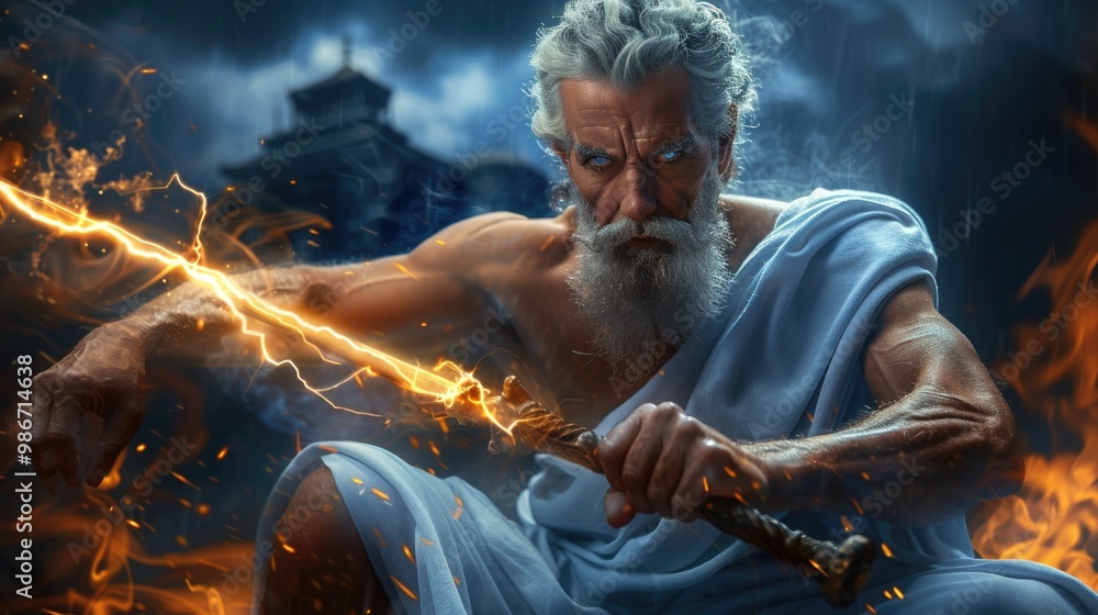Supreme Deity: Zeus, Greek god of heavens, thunder and lightning, ruler ...