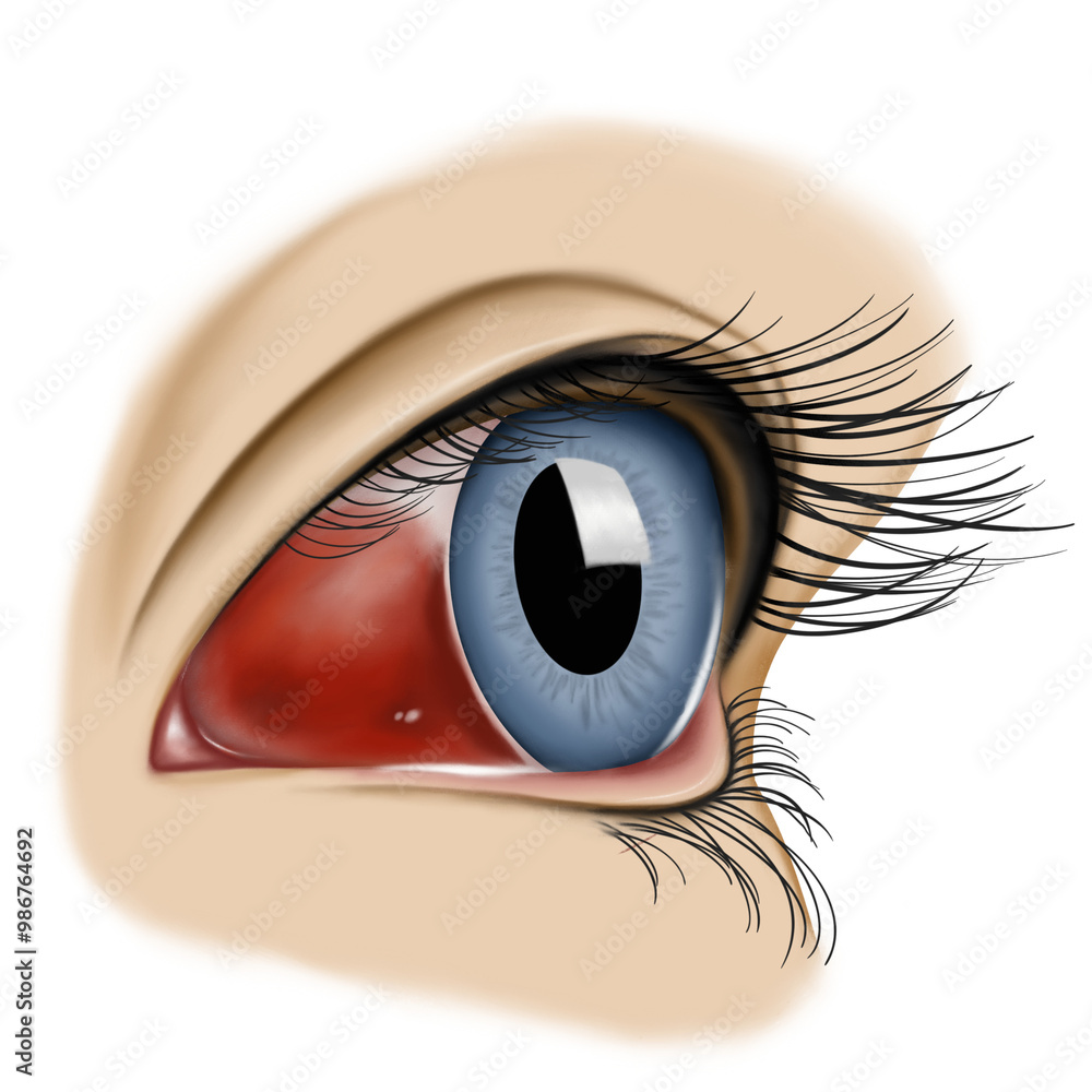 Eye sub conjunctival bleeding hemorrhage Stock Illustration | Adobe Stock