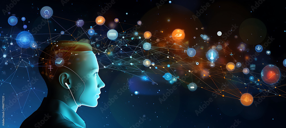 Intelligent customer interaction analytics AI depicted in a poster ...