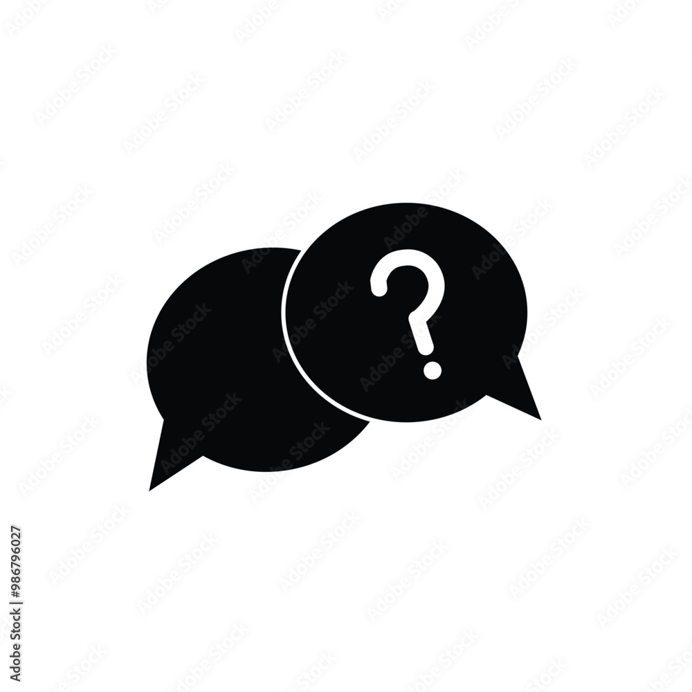 chat speech message bubbles with question marks. Forum icon ...