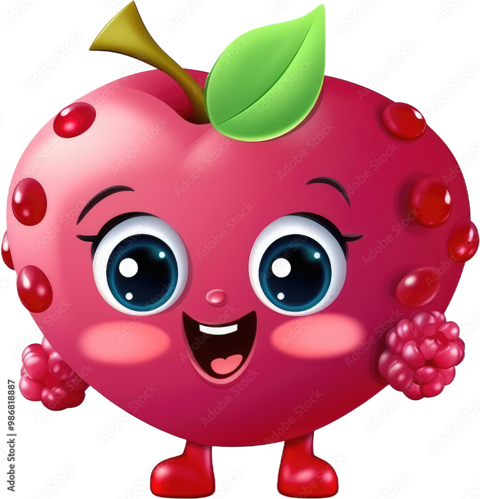 Cute Cartoon Cranberry Character isolated on transparent png background ...
