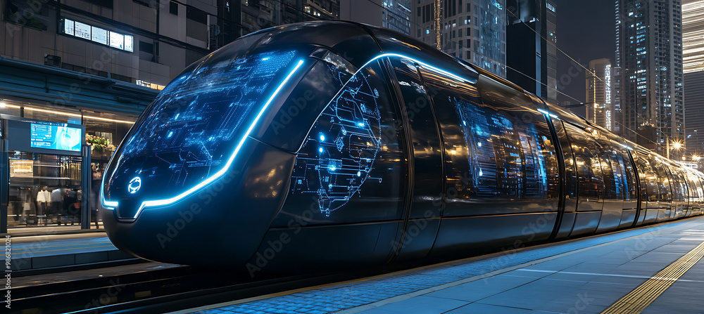 Smart public transit infrastructure AI public transportation where ...