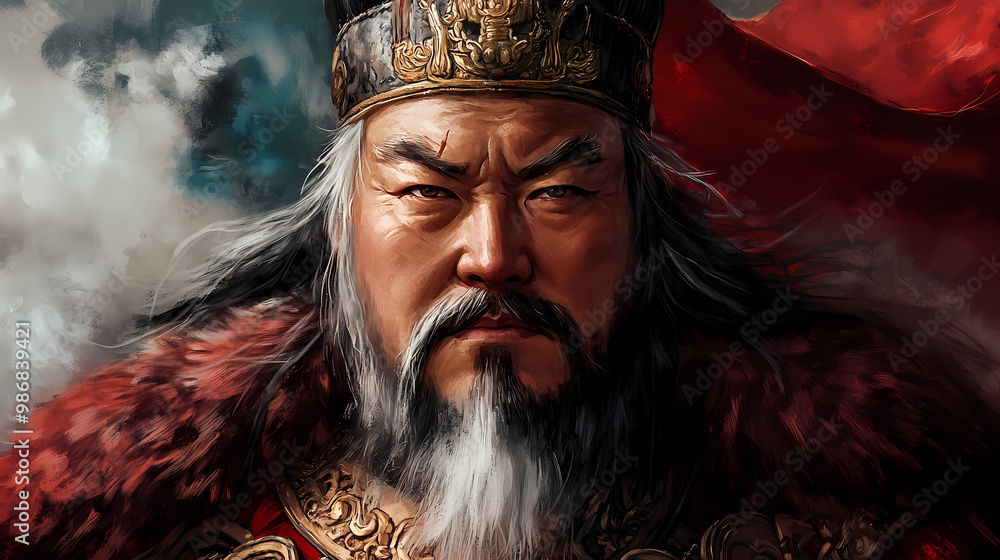 Genghis khan, the fierce and mighty conqueror, leader of the mongol ...