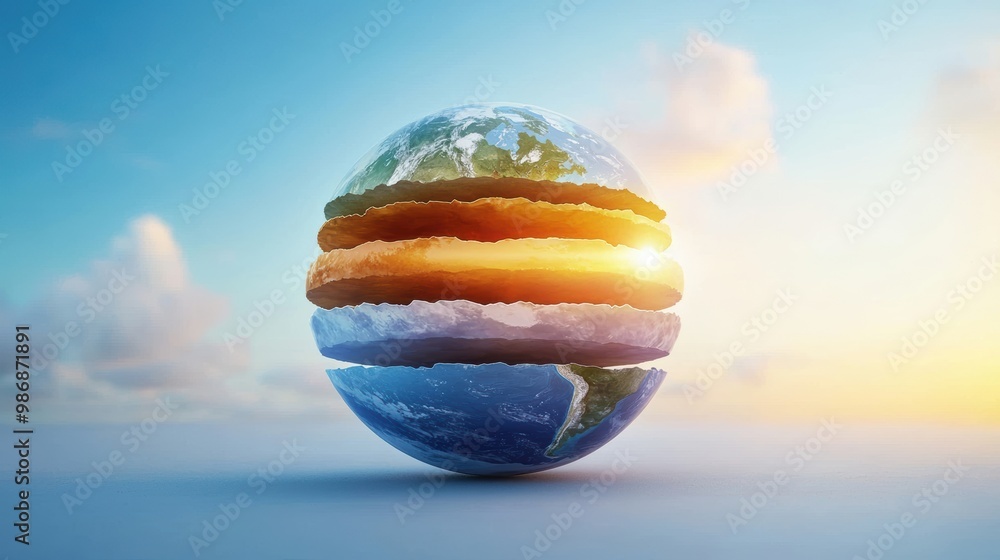 Earth's inner layers exposed in cross-section A visual representation ...