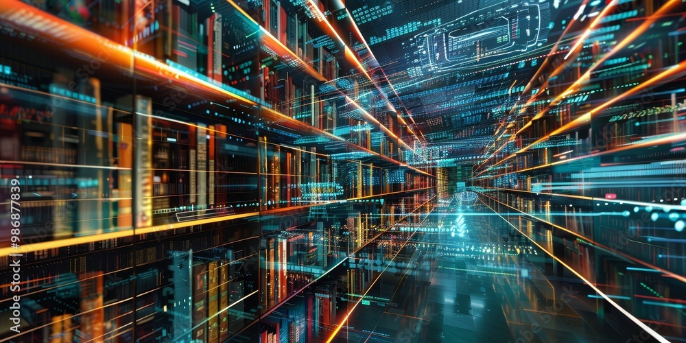 Virtual bookshelf interface with a variety of digital book covers ...