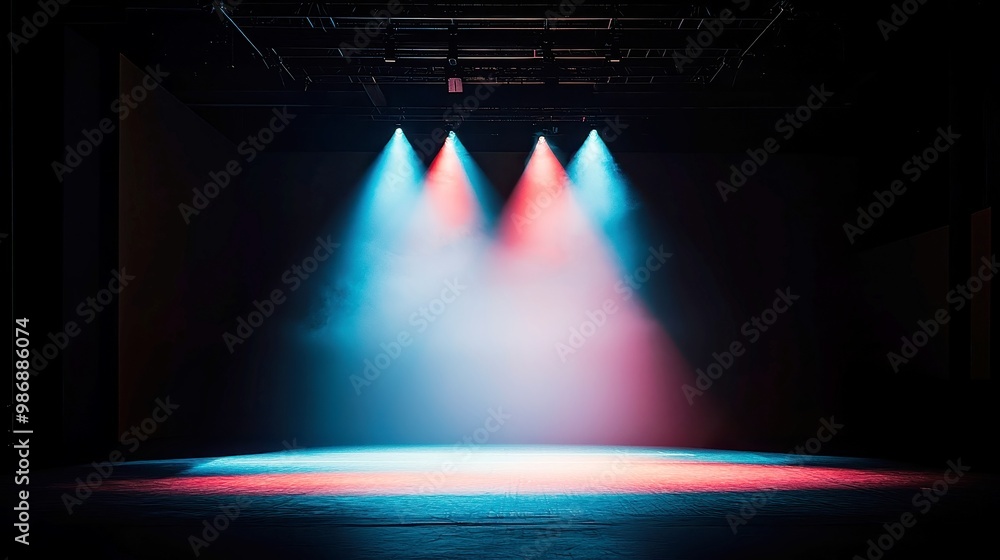 Vibrant Dance Stage with Spotlight, an empty stage illuminated by ...
