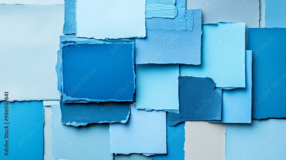Blue color palette swatches, arranged neatly, Stock Illustration ...