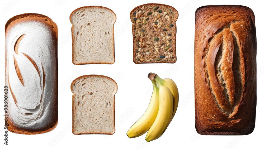 Bread collection Basket of bread White bread Wholewheat bread ...